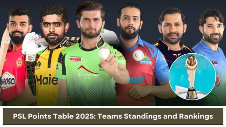 PSL Points Table 2025: Teams Standings and Rankings