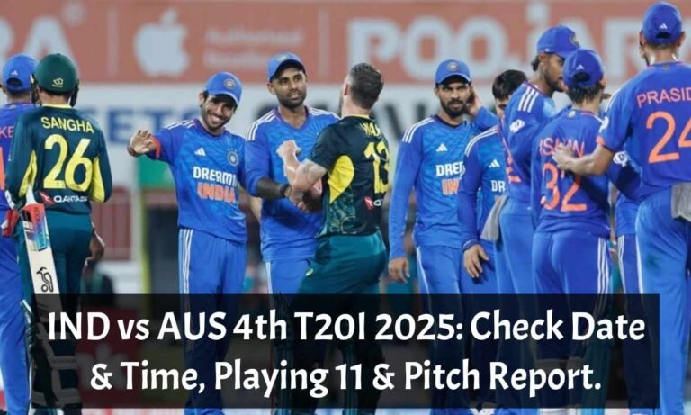 IND vs AUS 4th T20I 2025: Playing 11 Schedule, Date and Time & Pitch ...