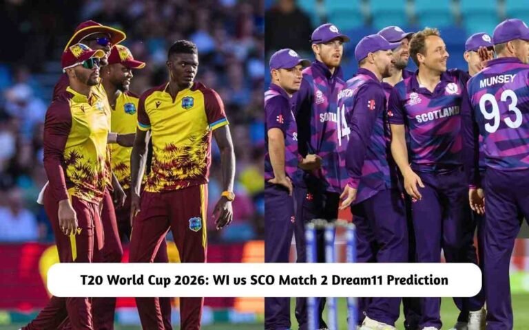 T20 World Cup 2026: WI vs SCO Dream11 Prediction Today Match 2, Pitch ...